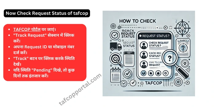 Tafcop पर Pending और Approved Request में क्या अंतर है?